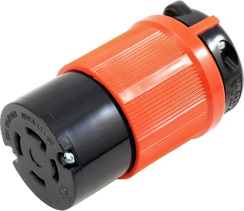 AC Connectors 30-Amp 125/250-Volt NEMA L14-30p 4-wire Grounding Heavy-duty Locking Connector, Orange